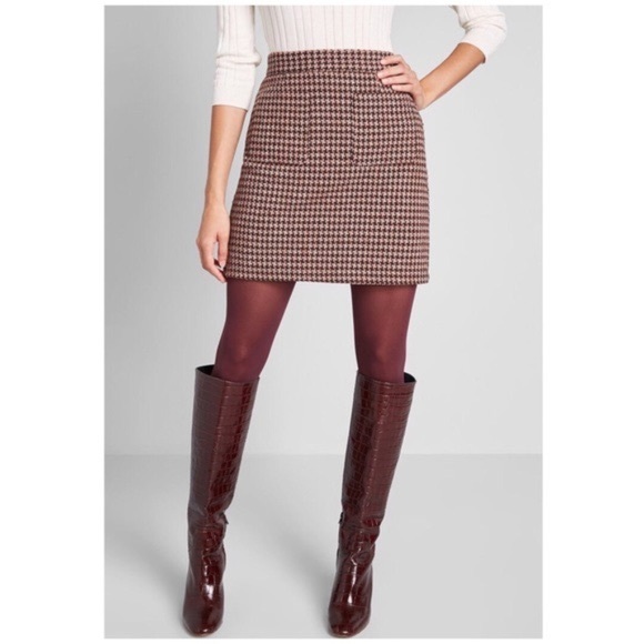 Modcloth | Skirts | Modcloth Tweed 6s Houndstooth Mini Skirt Plus ...